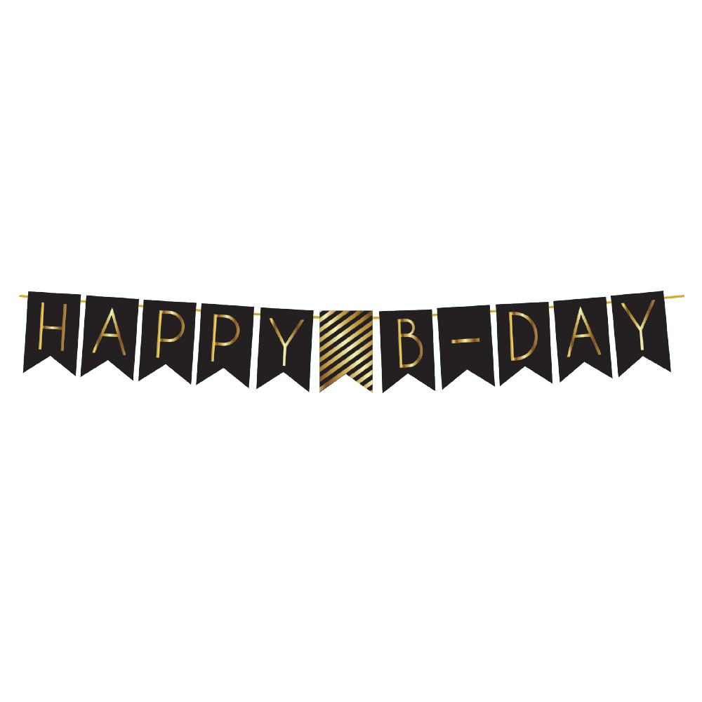 LETRERO BANDERILLAS HBD ORO CELEBRATE - Euro Novelty